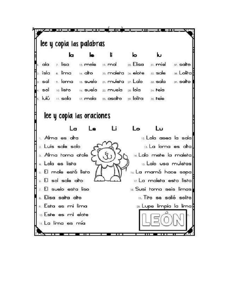 Silaba La Le Li Lo Lu Lu | PDF