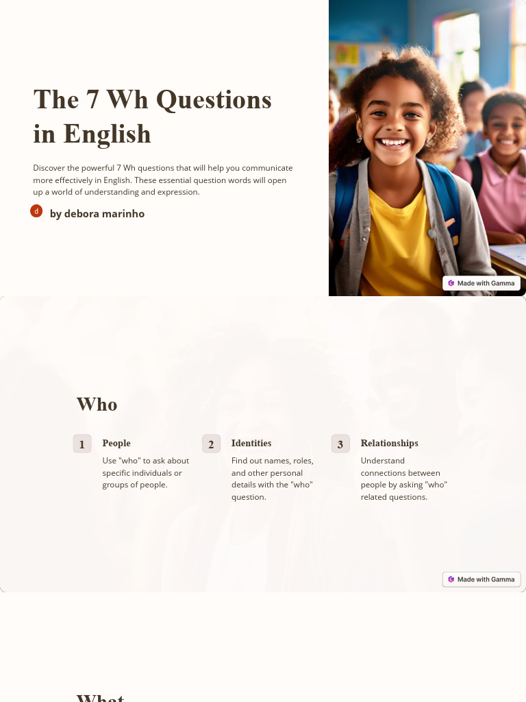 The 7 WH Questions in English | PDF | Information | Thought
