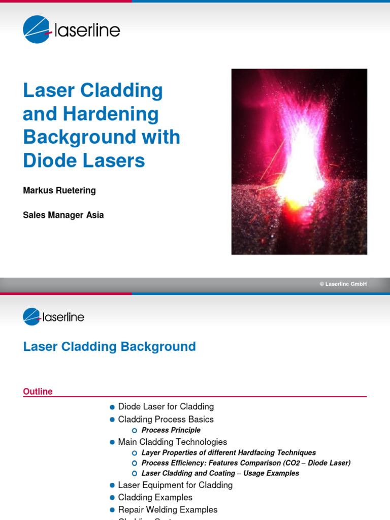 Diode Laser Cladding Techniques Overview | PDF | Heat Treating | Laser