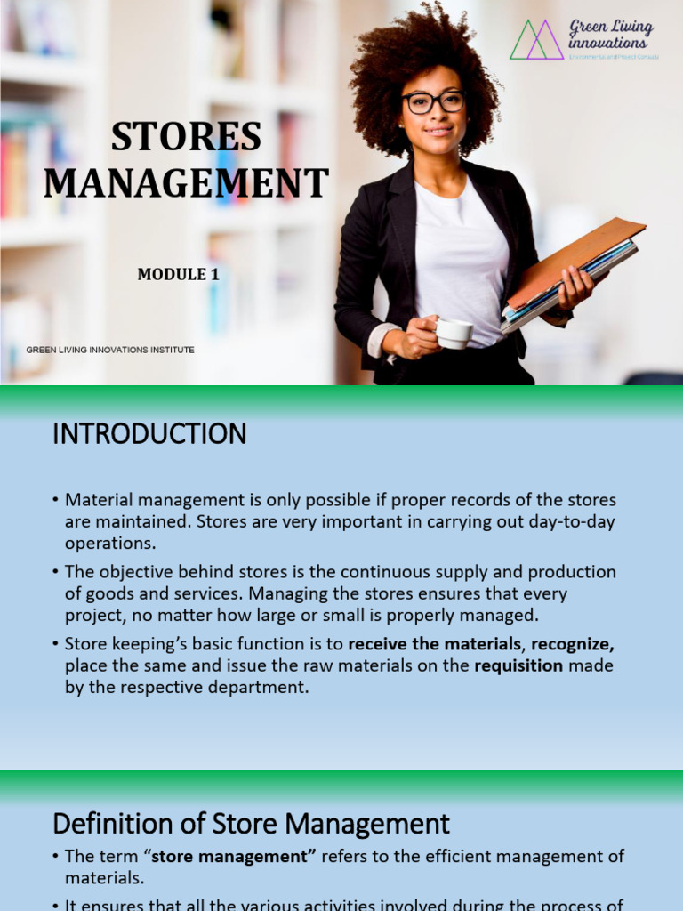 Stores Management-Module 1 | PDF | Inventory | Warehouse
