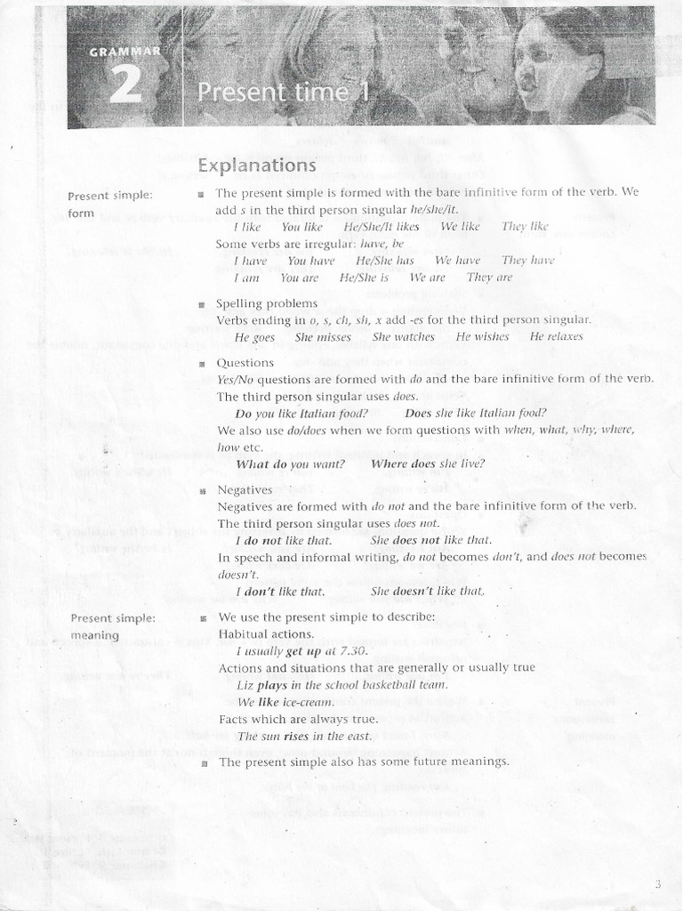 Present Time 1 Intermediate Language Practice | PDF