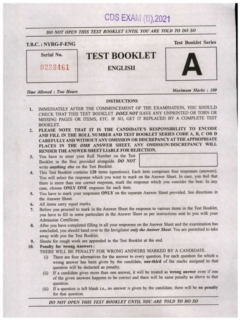 Cds English 2021 2 | PDF