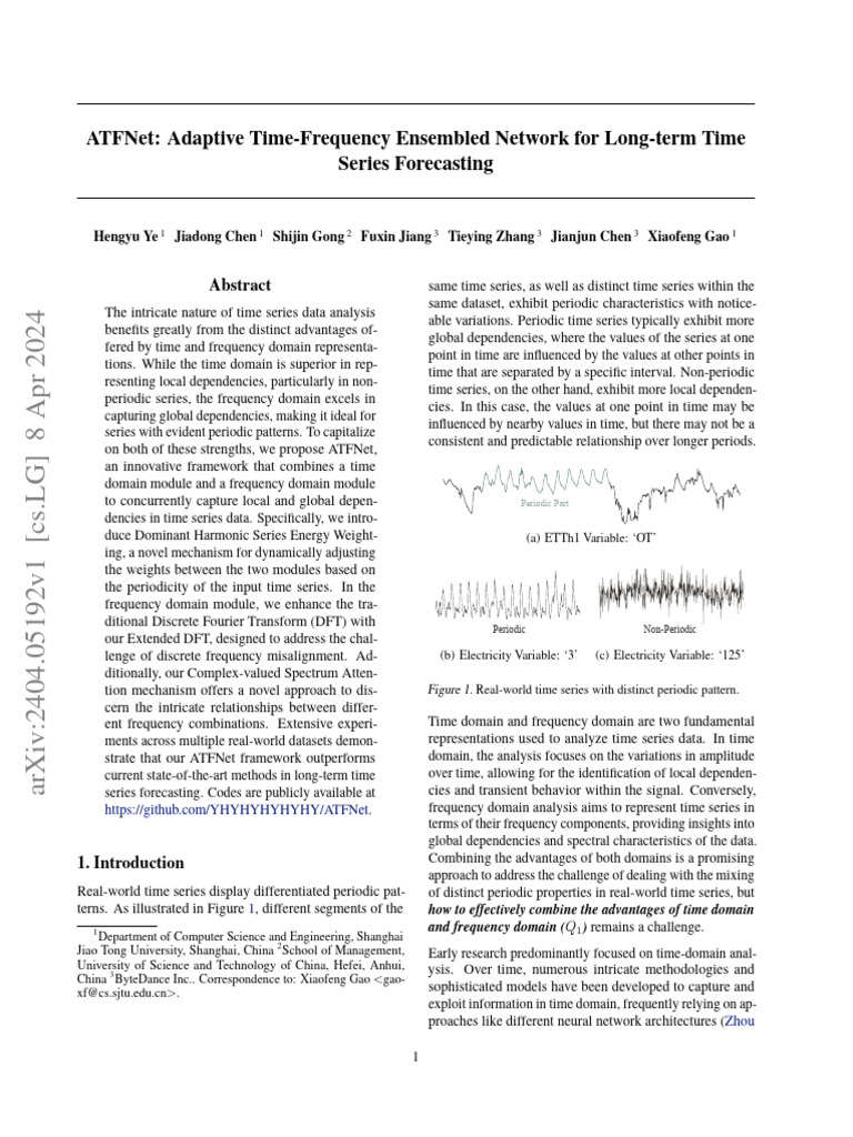 Atfnet: Adaptive Time-Frequency Ensembled Network For Long-Term Time ...
