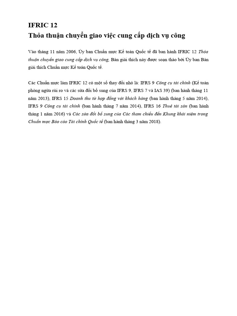 IFRIC 12 Submit | PDF