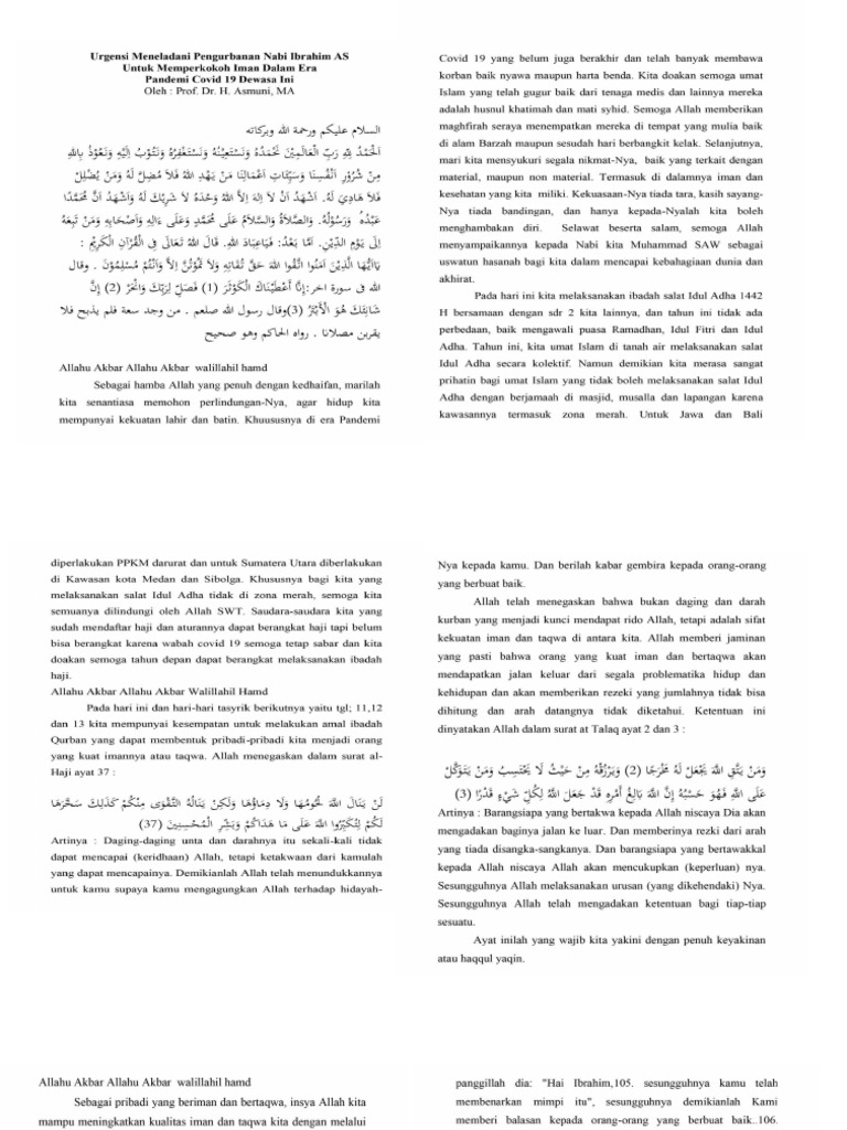 Khutbah Idul Adha | PDF