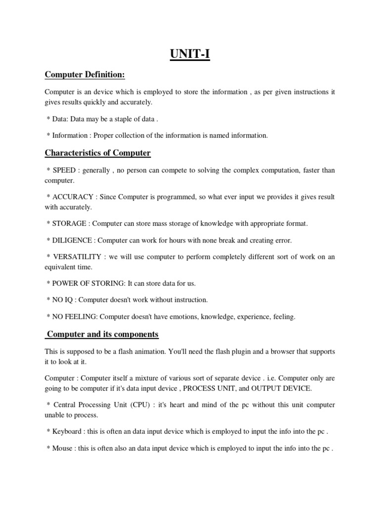 Computer Skill - FNDCIV - UNIT-1 - MunmunDas - 2024 | PDF | Microcomputers | Input/Output