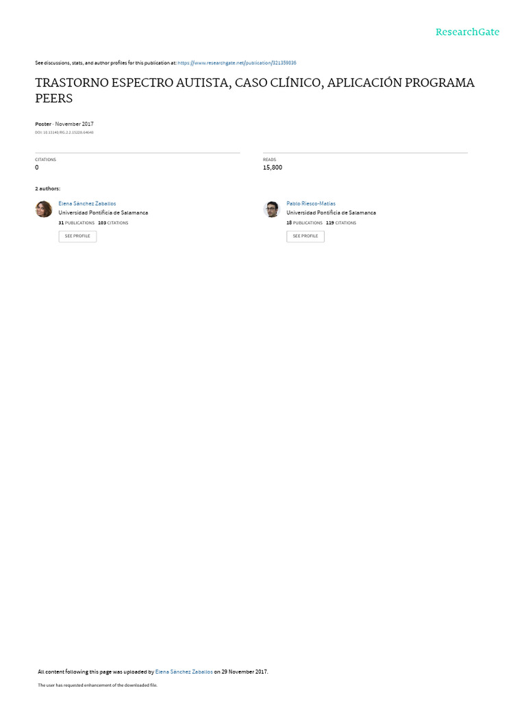 Poster TEA2 | PDF | Espectro autista | Ciencias del comportamiento