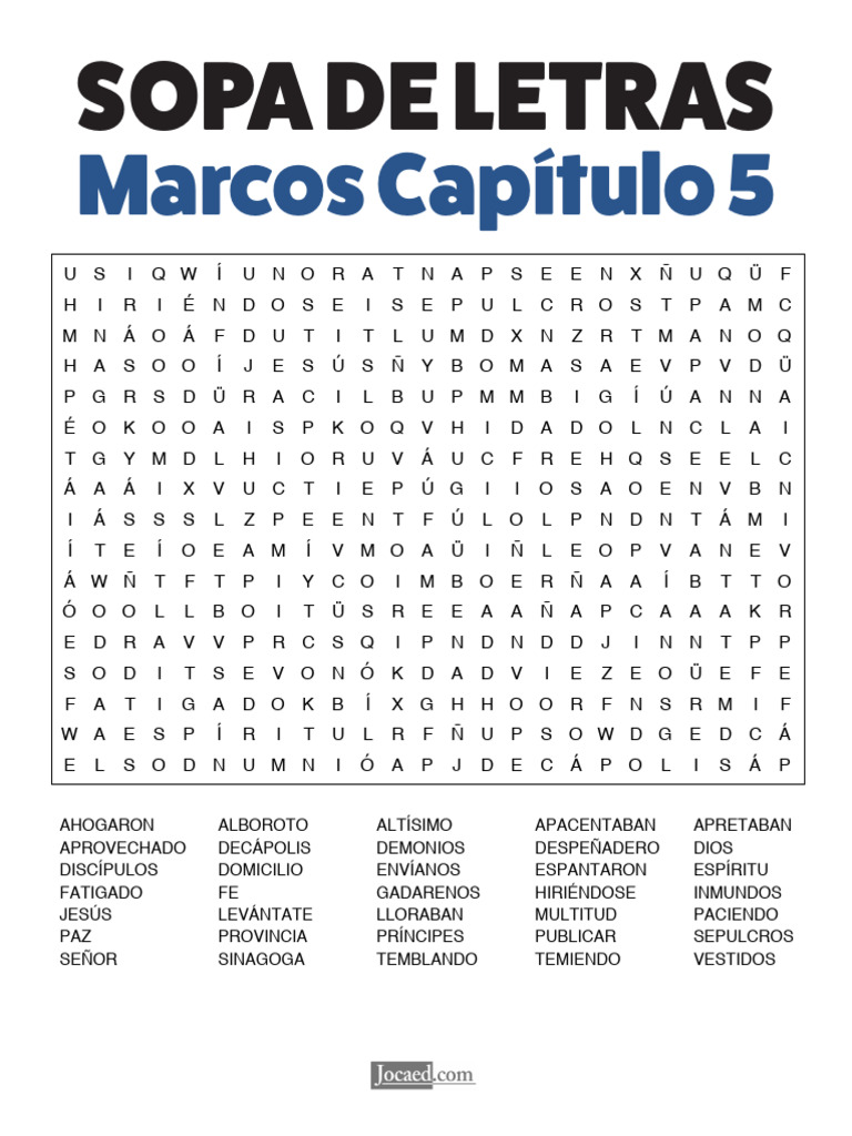 Marcos 5 Sopa de Letras | PDF
