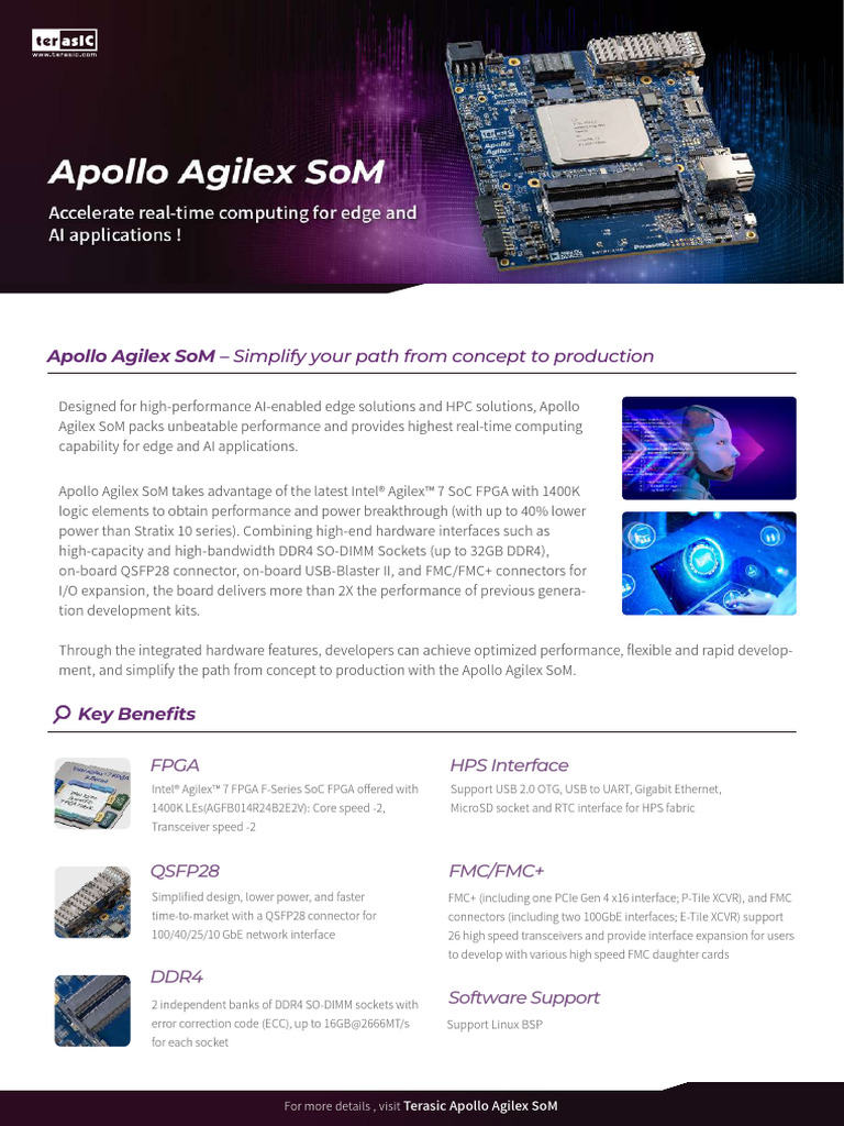 Apollo Agilex SoM-Brief | PDF | Field Programmable Gate Array | System On A Chip