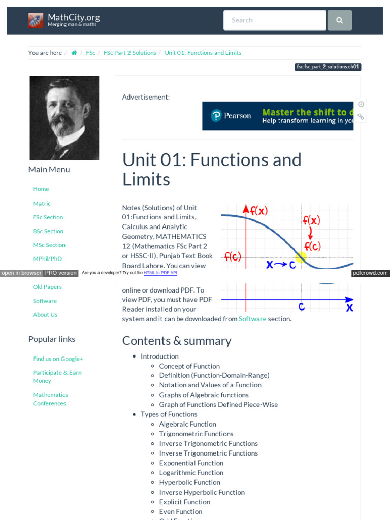 Inter Chapter 1 Outline | PDF | Function (Mathematics) | Trigonometric Functions