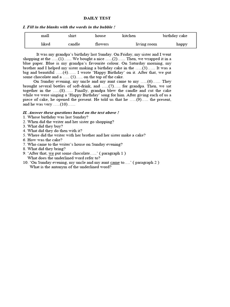 Daily Test | PDF