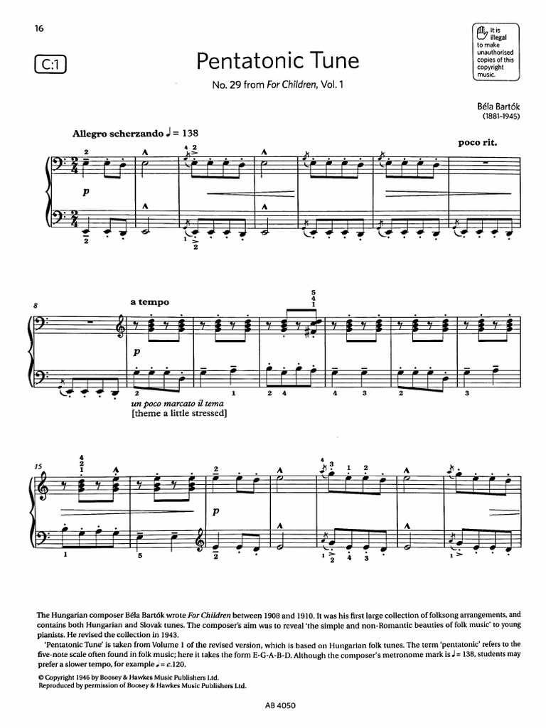 Pentatonic Tune - Abrsm Grade 4 (23-24) | PDF