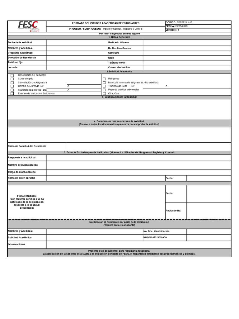 Formato de Reingreso | PDF