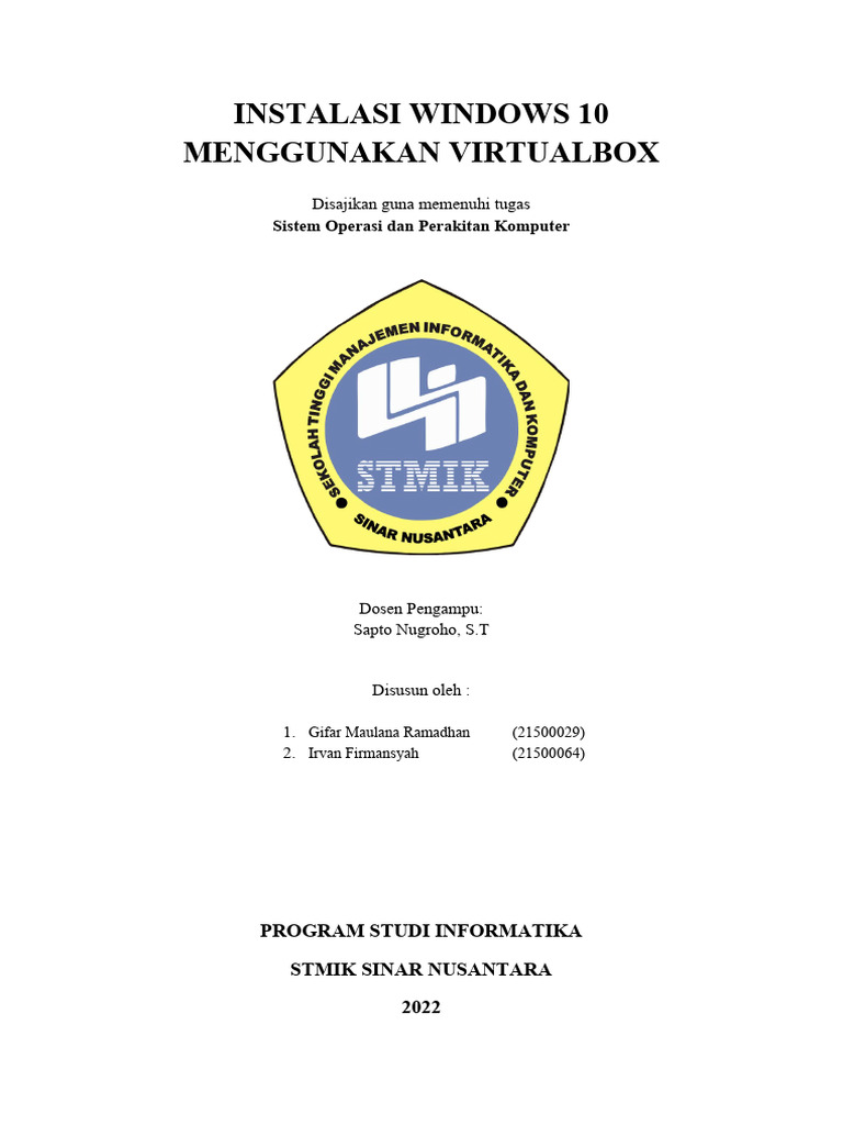 Instalasi Windows 10 di VirtualBox | PDF