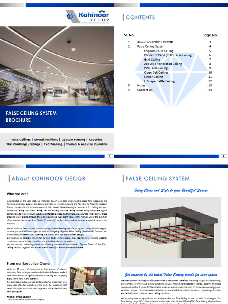 False Ceiling Solutions Catalogue | PDF | Ceiling | Plaster