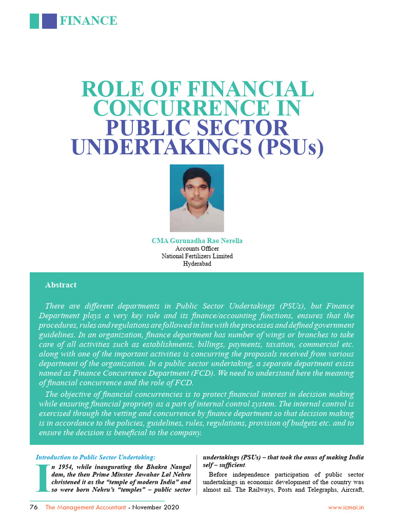 Financial Concurrence in PSUs | PDF | Budget | Audit