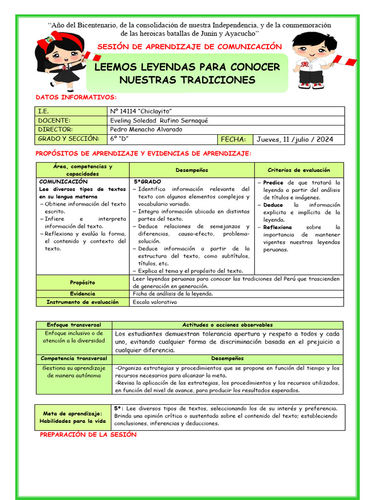 Ses-Mierc-Com-Leemos Leyendas para Conocer Nuestras Tradiciones-Jezabel Camargo Único Contacto ...
