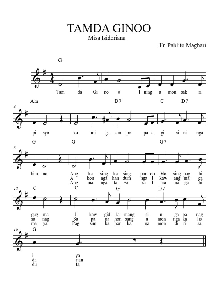 Misa Isidoriana (Tamda Ginoo) | PDF