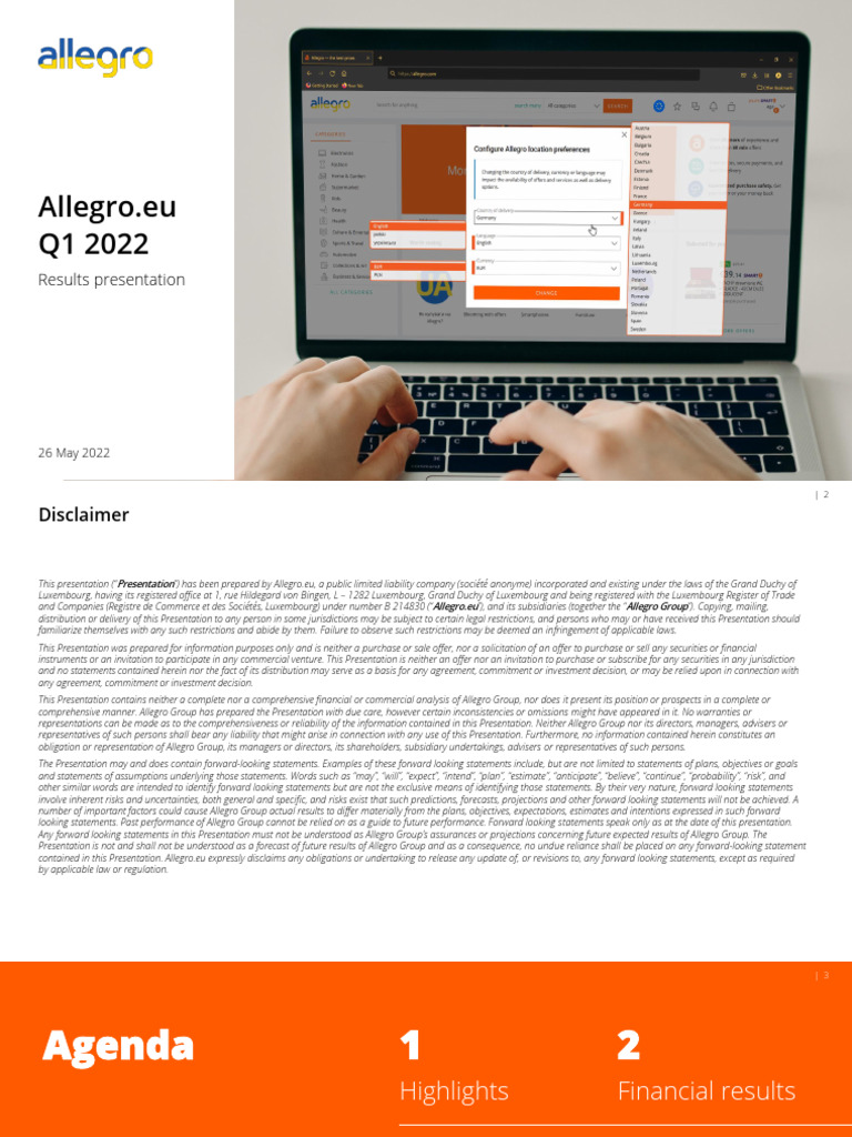 Allegro Q1 2022 | PDF | Leverage (Finance) | Debt
