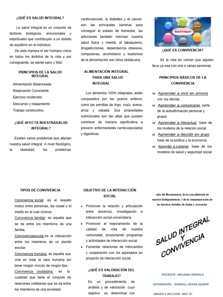 229029787-Triptico-Salud-Integral Jharoll | PDF