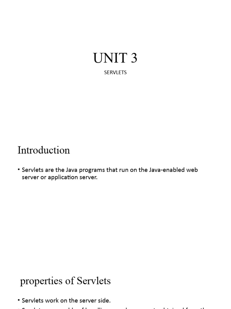 UNIT 3 Servlets | Download Free PDF | Networking | Internet & Web