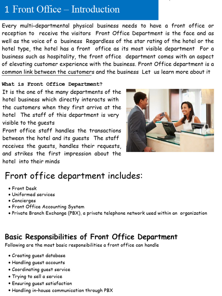 Front Office Management | PDF | Credit Card | Cheque