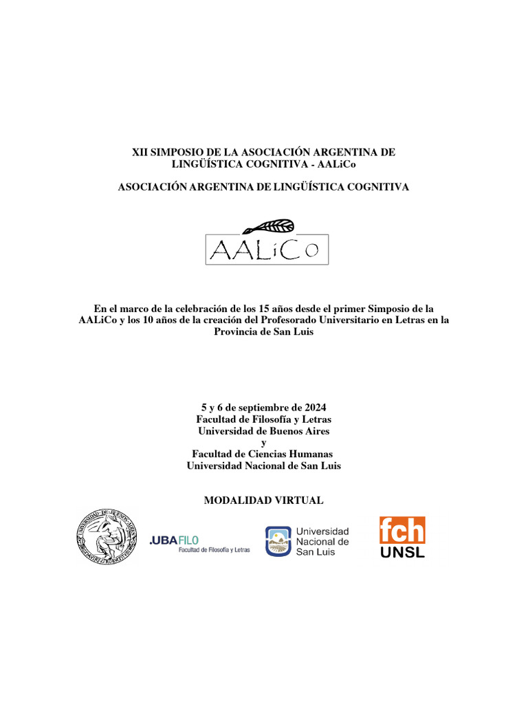 Xii Aalico 2024 | PDF | Lingüística | Comunicación humana