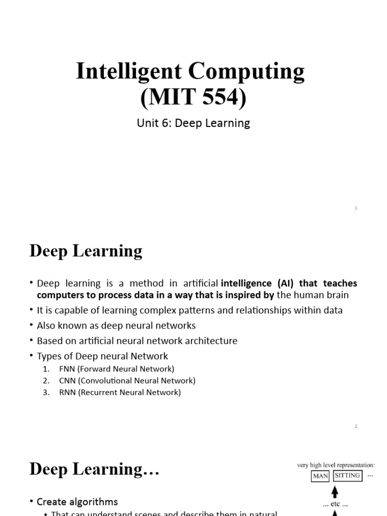 IC_Unit6_DeepLearning | PDF | Artificial Neural Network | Deep Learning