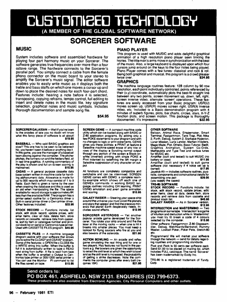 Customized Technology Software Advert Eti 81 02 | PDF | Piano | Software
