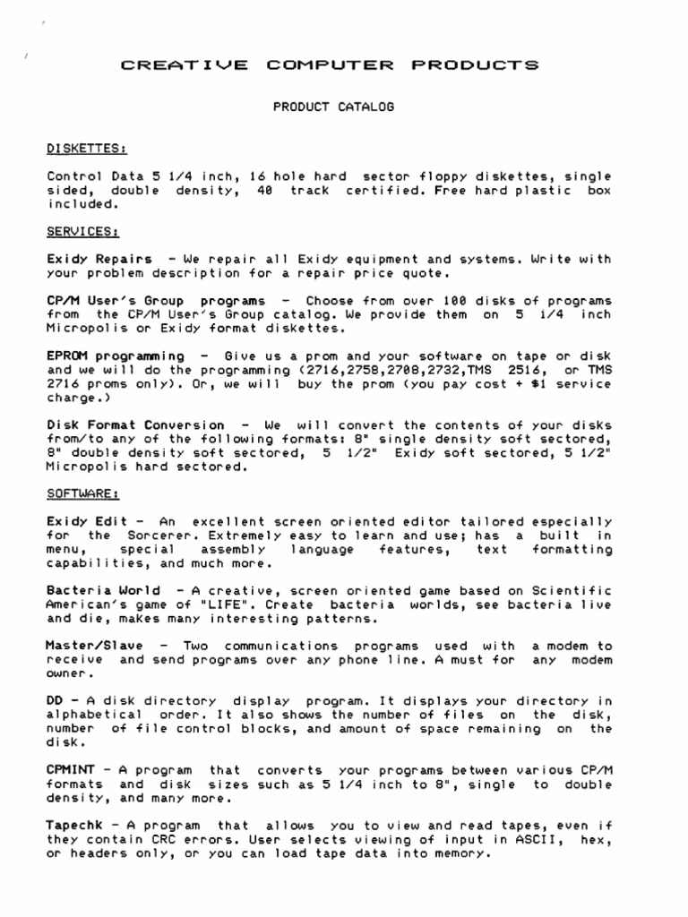 Creative Computer Products October 1983 | PDF | Floppy Disk | Personal ...