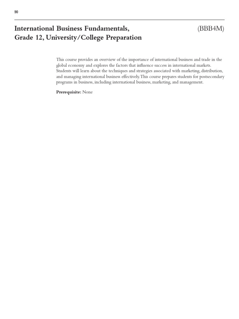 BBB4M Curriculum | PDF | Globalization | Market (Economics)