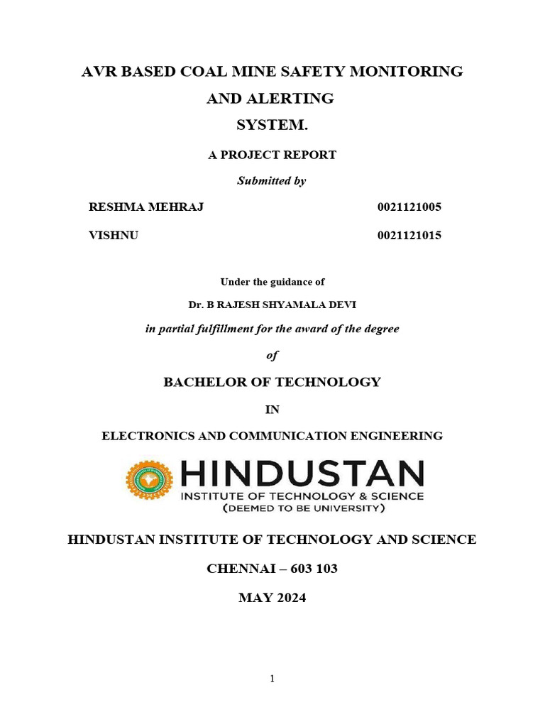 Coal Mine Report Final | PDF | Liquid Crystal Display | Microcontroller