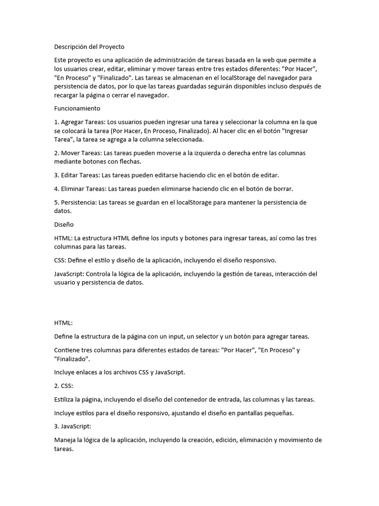 App Web de Gestión de Tareas | PDF | Script Java | HTML