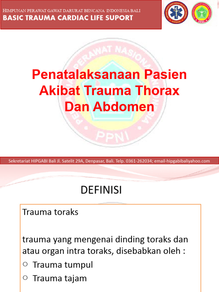 9-Penatalaksanaan Pasien Akibat Trauma Thorax Dan Abdomen | PDF ...