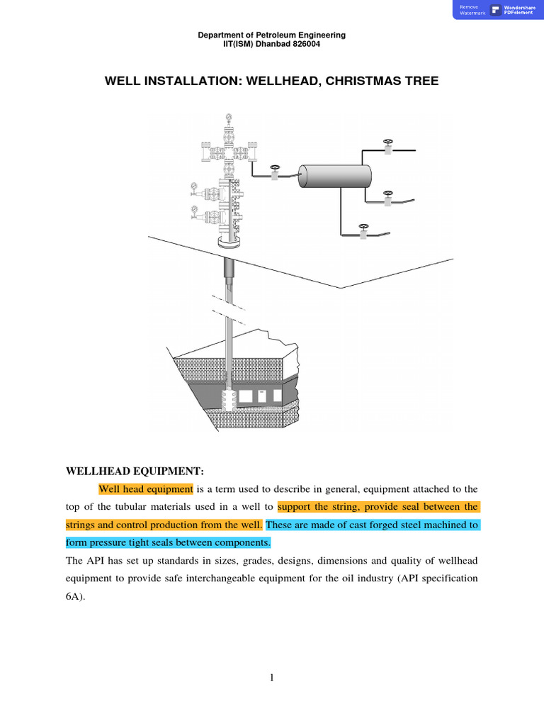 Wellhead and Christmas Tree Assembly Guide | PDF | Casing (Borehole ...
