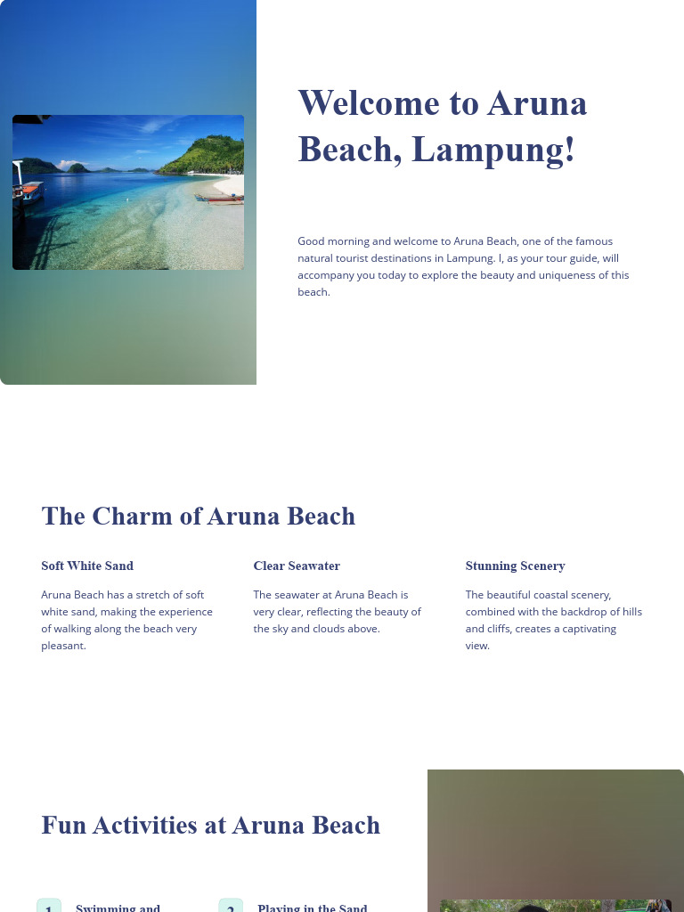 Tour Guiding To Aruna Beach Lampung | PDF | Beach | Mangrove