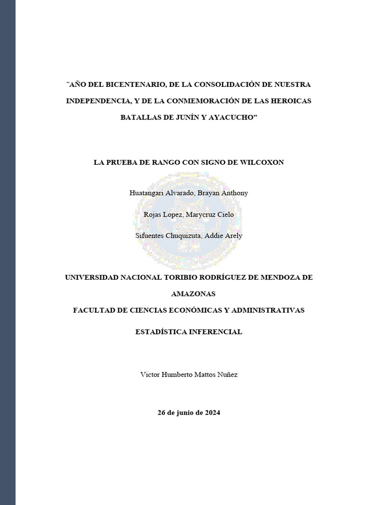 Prueba de Rango con Signo de Wilcoxon | PDF | Prueba T de Student ...