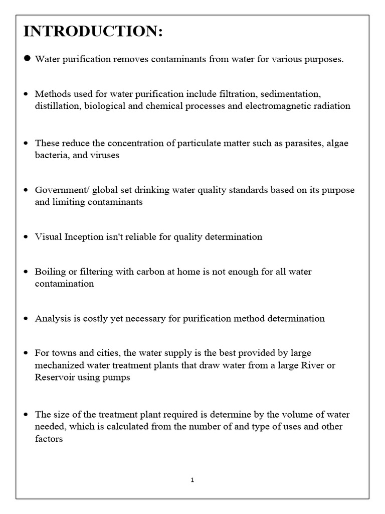 INTRODUCTION To Nothing | PDF | Water Purification | Water
