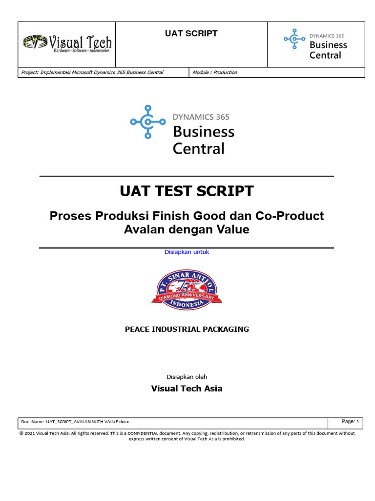 Uat - Script - Avalan With Value | PDF | Komputer