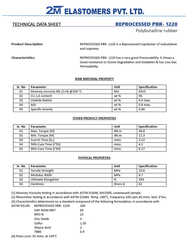 Reprocessed PBR-1220 | PDF | Tire | Building Engineering