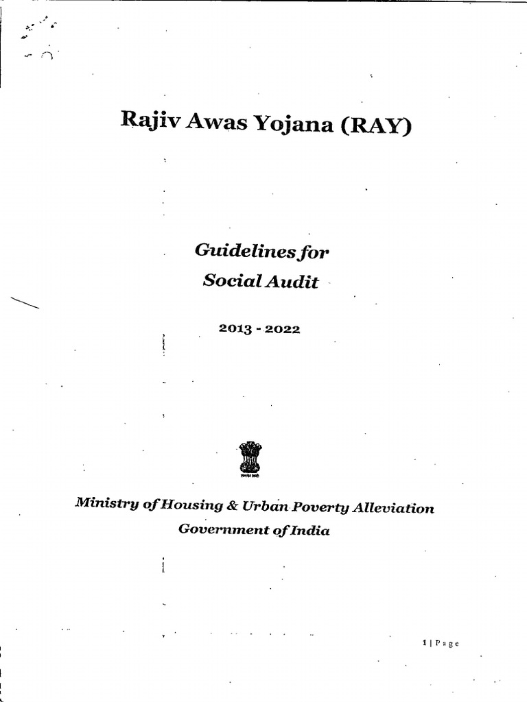 PMAY Guidelines On Social Audit | PDF