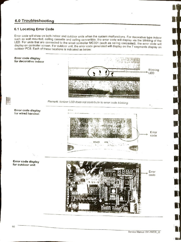 Acson Multi-Split AC Error Codes | PDF