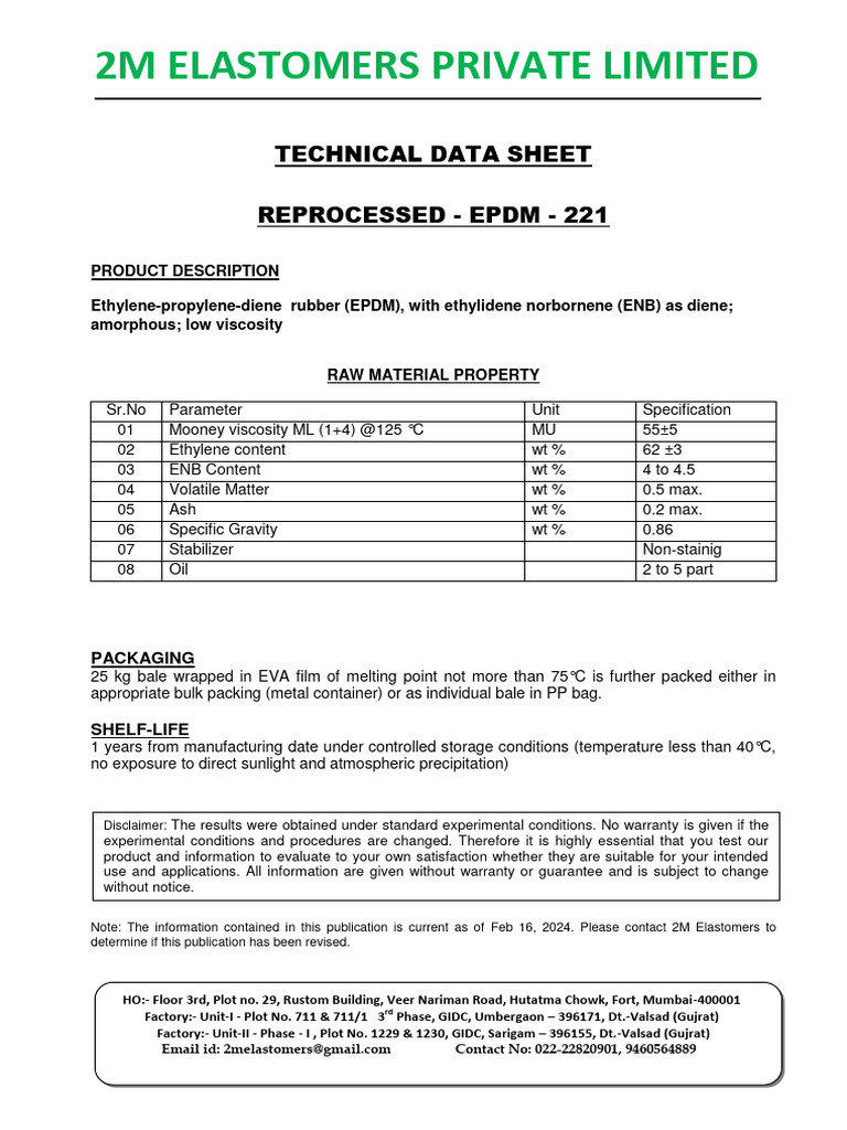 Epdm 221 | PDF | Materials Science | Materials