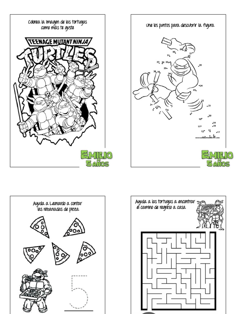 Libro de Actividades Tortugas Ninja V2 | PDF