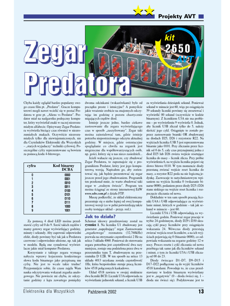 Predator Clock Elektroda | PDF