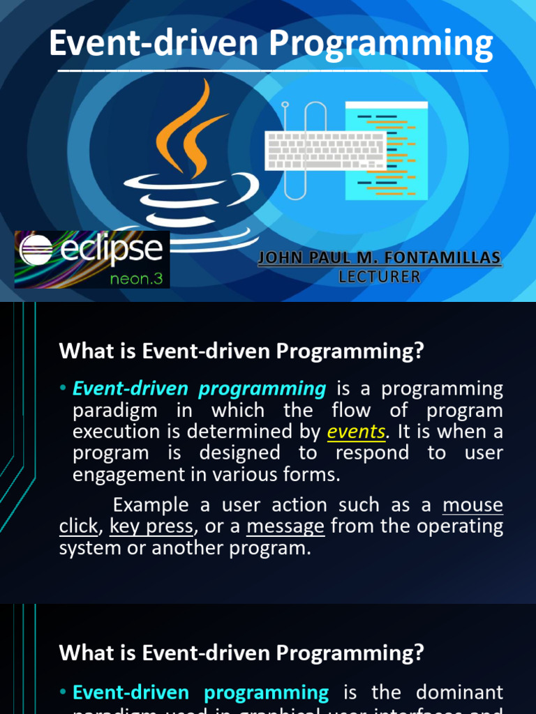 Event Driven Intro Pdf Computer Programming Computer Program 7047