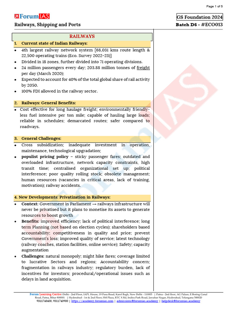 Eco 13 D6 RAILWAYS Shipping Ports | PDF | Port | Rail Transport