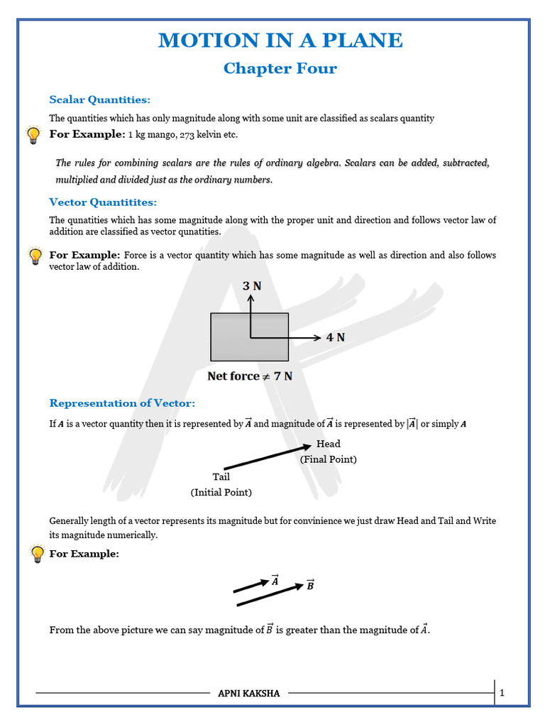 Aman Dhattarwal Physics Chapter 3 Notes Class 11 | PDF | Acceleration ...