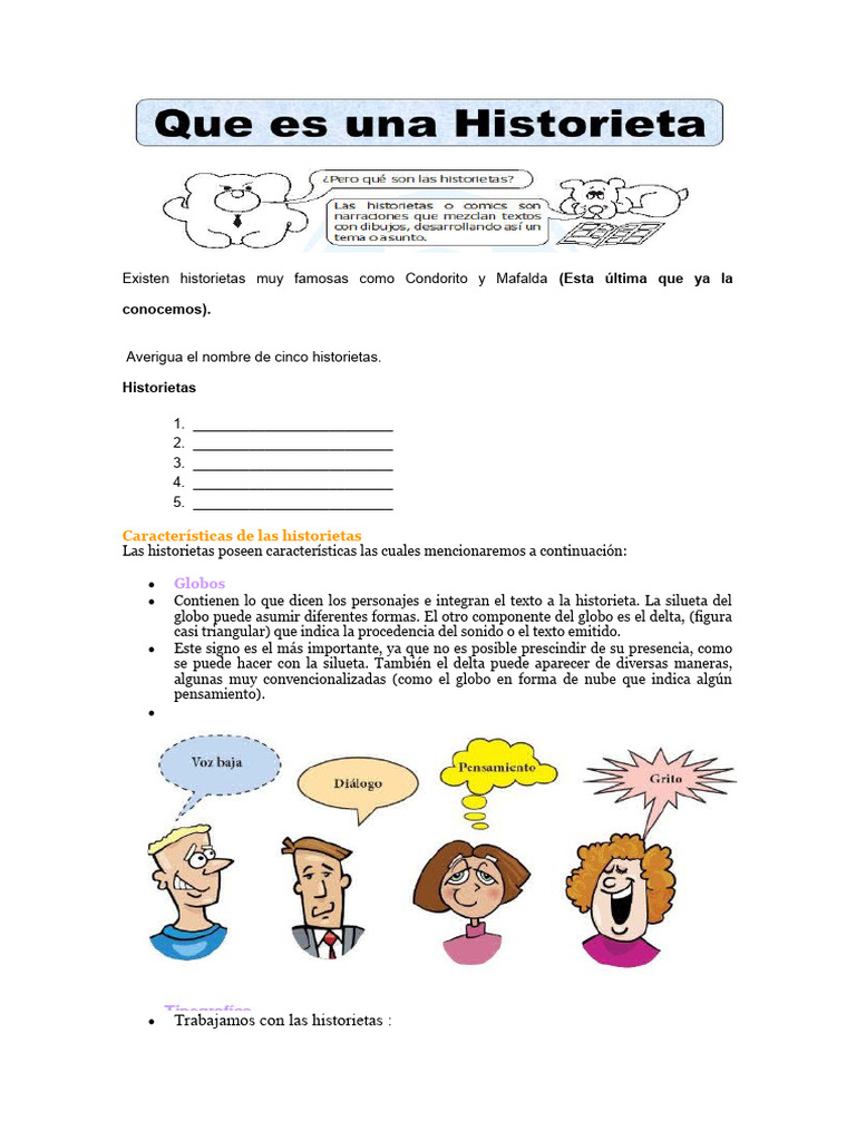 Actividad Con Historietas.1 | PDF