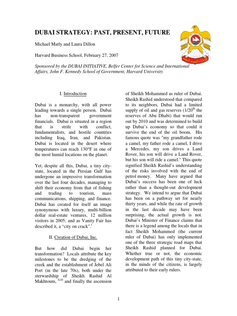 Dubai Strategy Past Present Future | PDF | Dubai | United Arab Emirates
